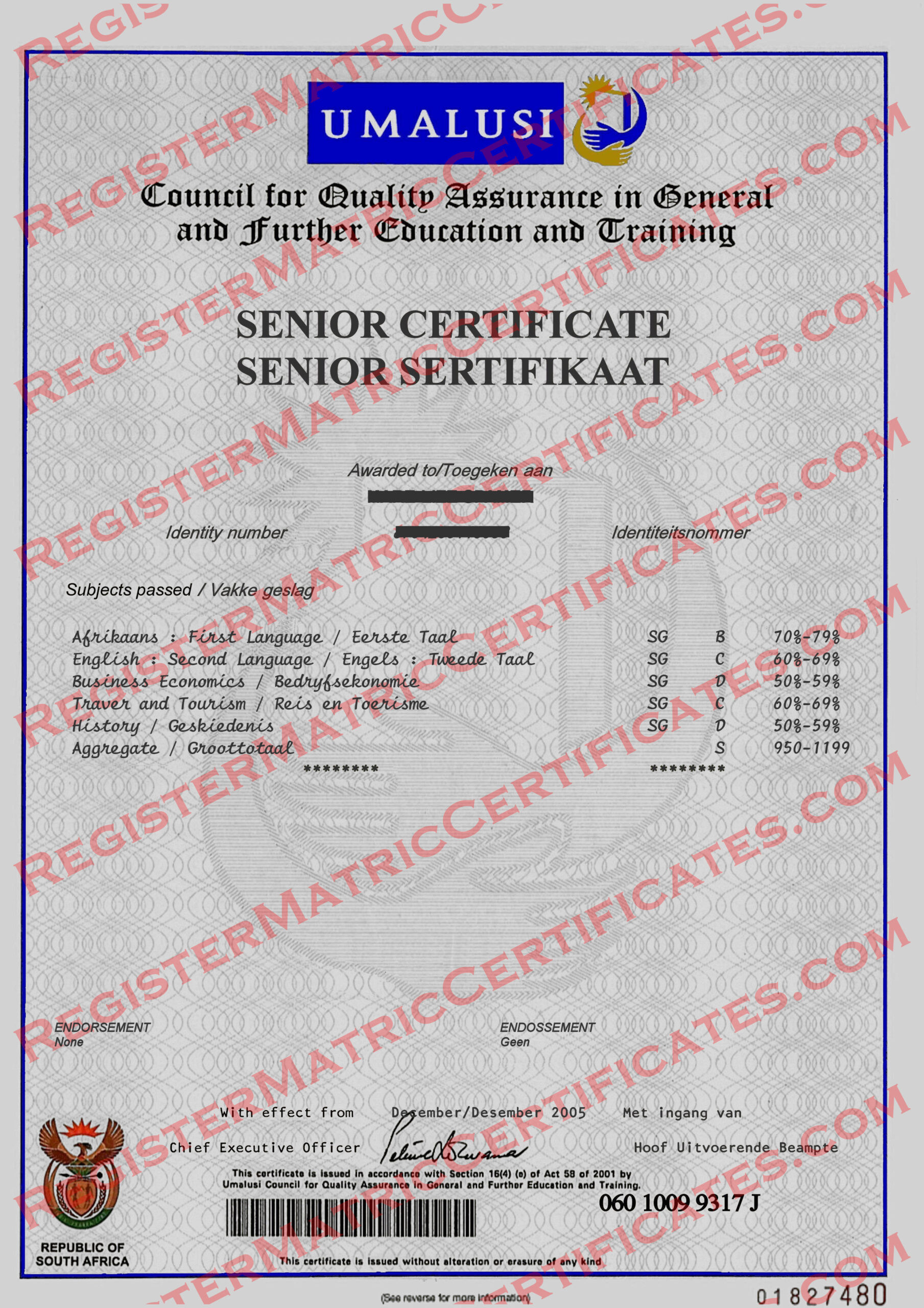 Store - Register Matrics and Certificates