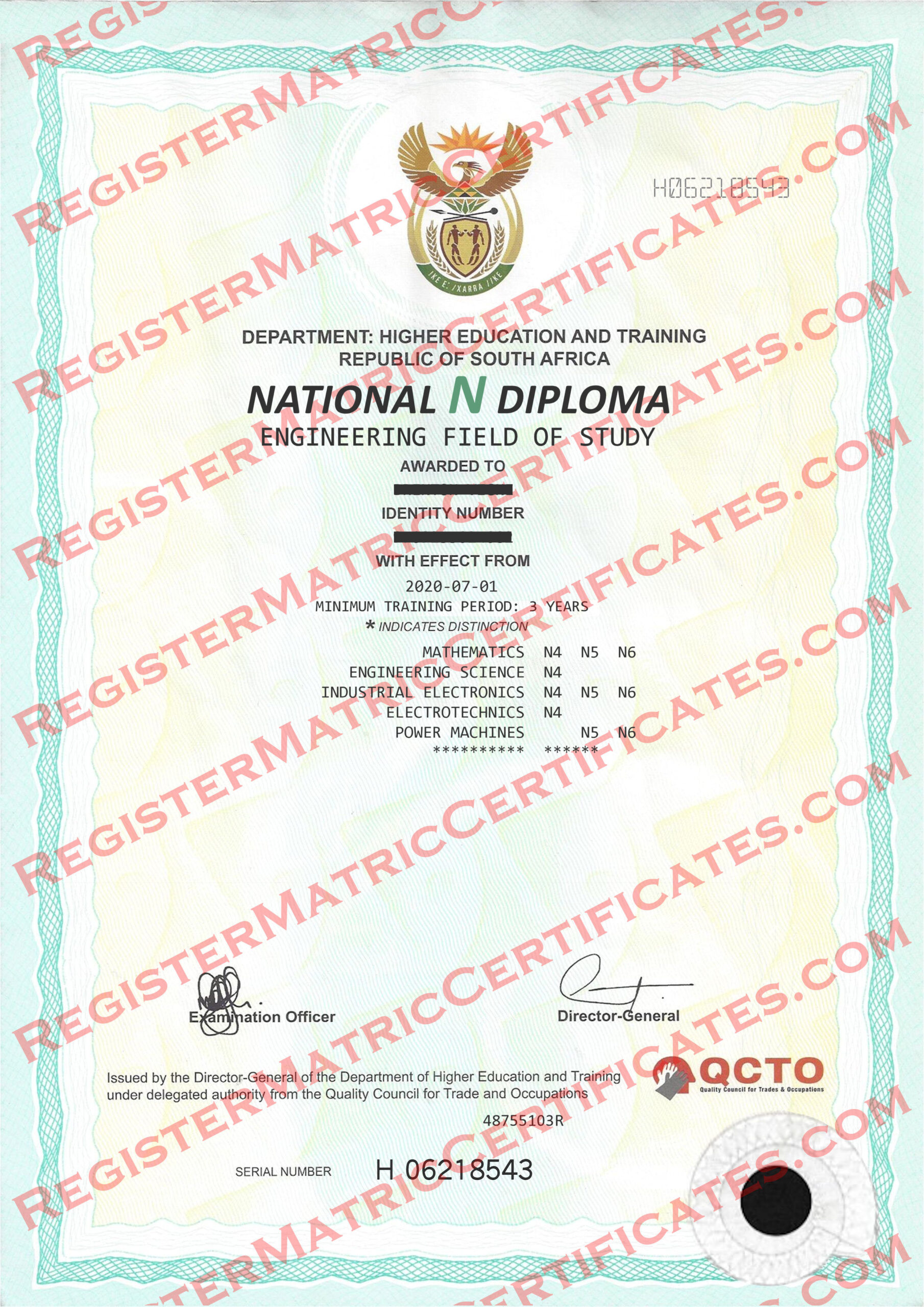 Store - Register Matrics and Certificates